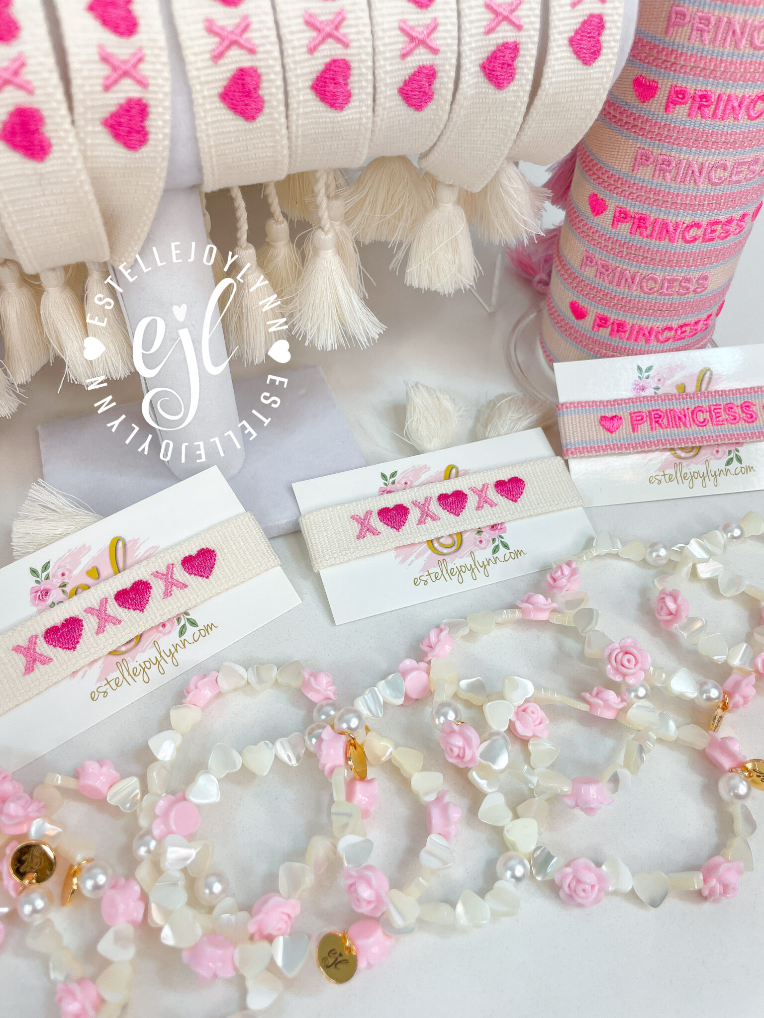 Valentine's Day Embroidered Tassel Bracelet