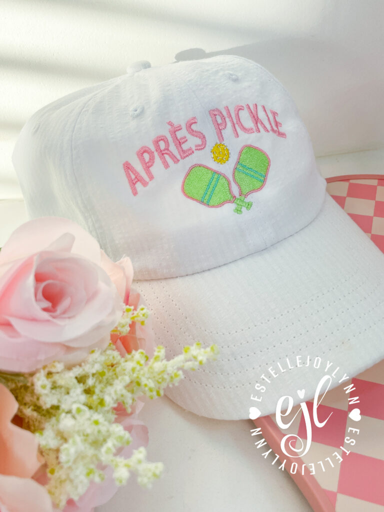 Apres Pickleball Embroidered Seer Sucker Hat